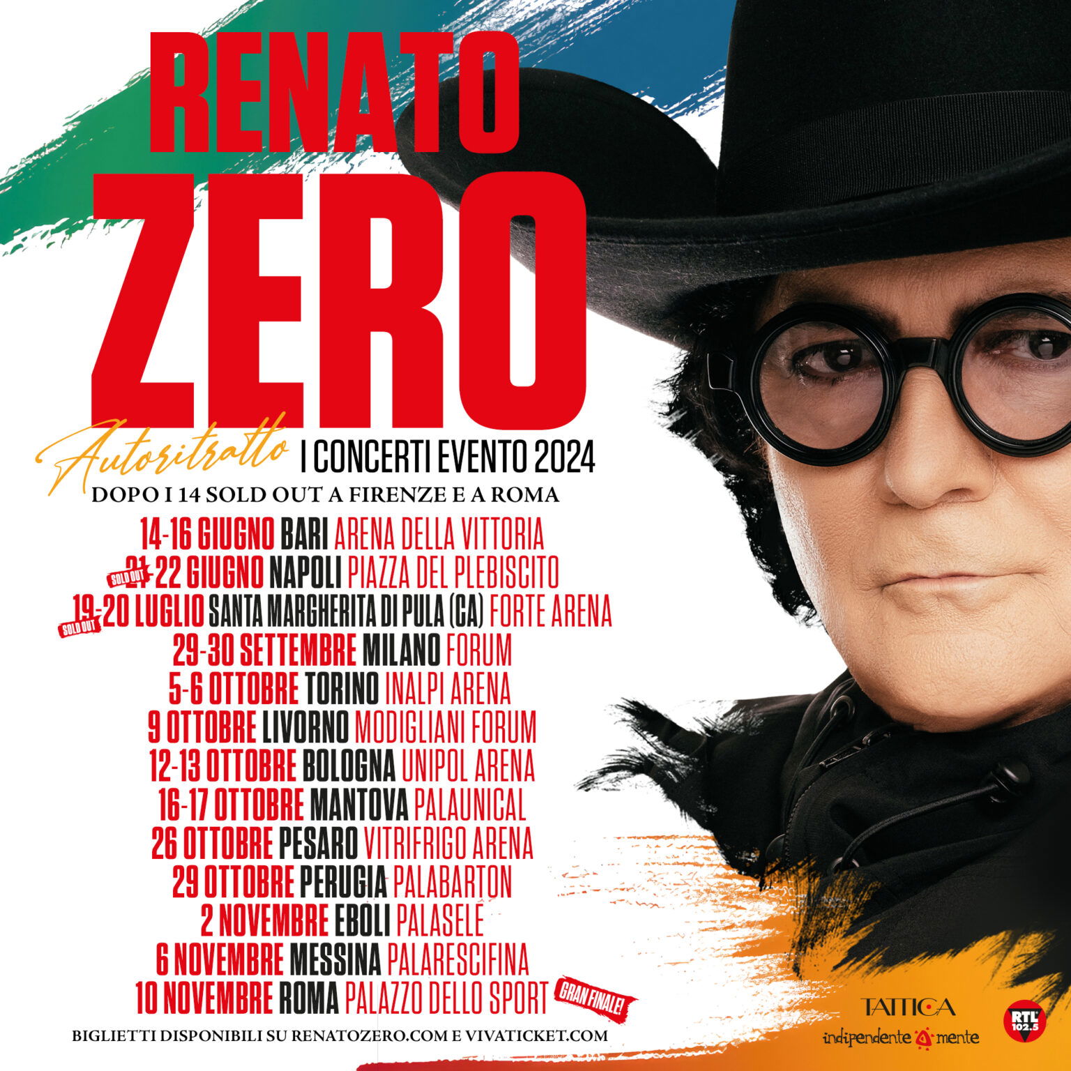 Renato Zero ancora in tour con "Autoritratto - I Concerti Evento"